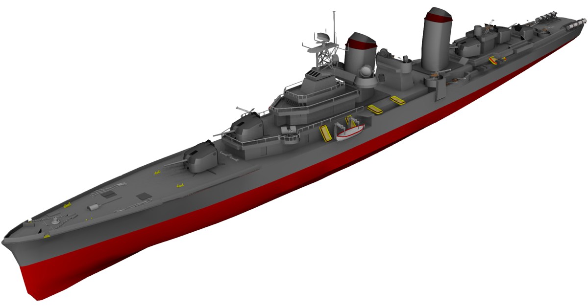 Fletcher Class Destroyer 3D Model - 3D CAD Browser