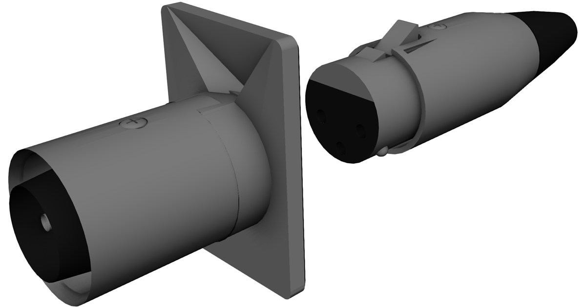 XLR Female Plug and Male Socket 3D Model - 3D CAD Browser