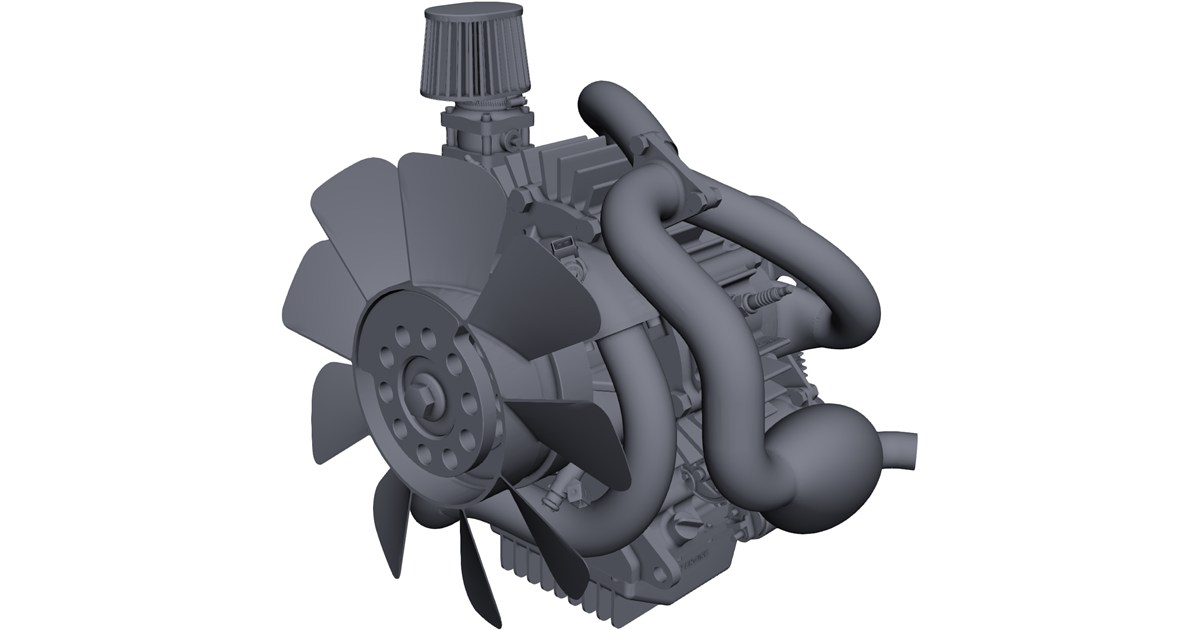 Two-Stroke Engine CAD Model - 3D CAD Browser