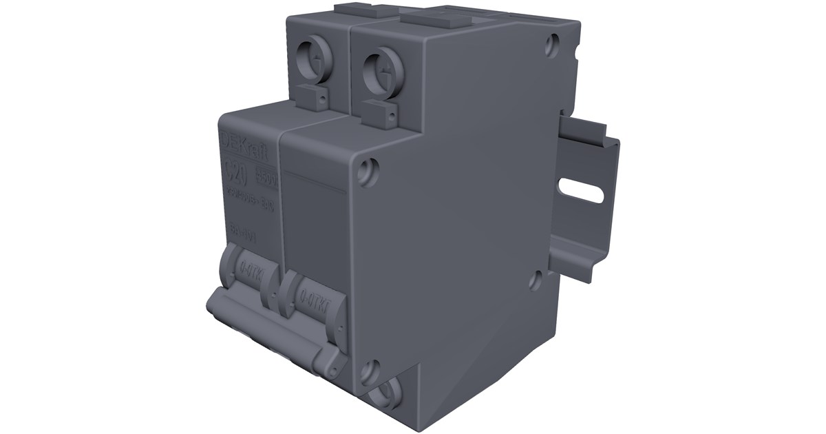 Circuit Breaker with DIN Rail CAD Model - 3D CAD Browser