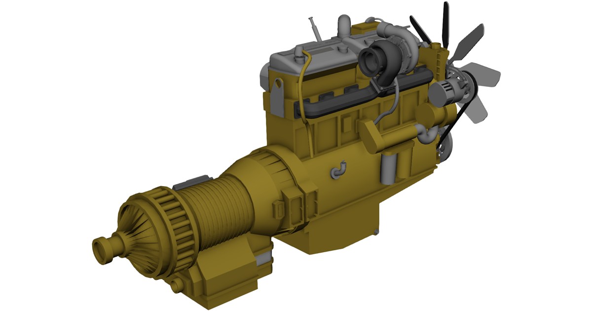 Caterpillar C15 Diesel Engine 3D Model - 3D CAD Browser