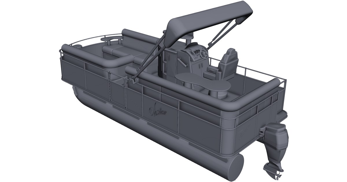 Pontoon Boat CAD Model - 3D CAD Browser