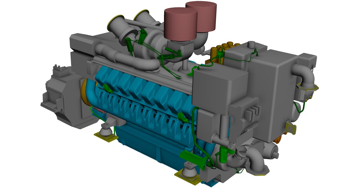 Marine Engine MTU 4500 CAD Model - 3D CAD Browser