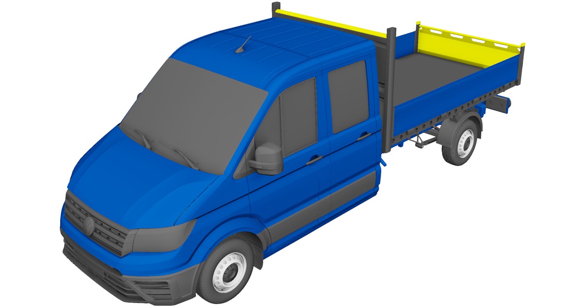 Volkswagen Crafter Double Cab Tipper 3D Model (2021) - 3D CAD Browser