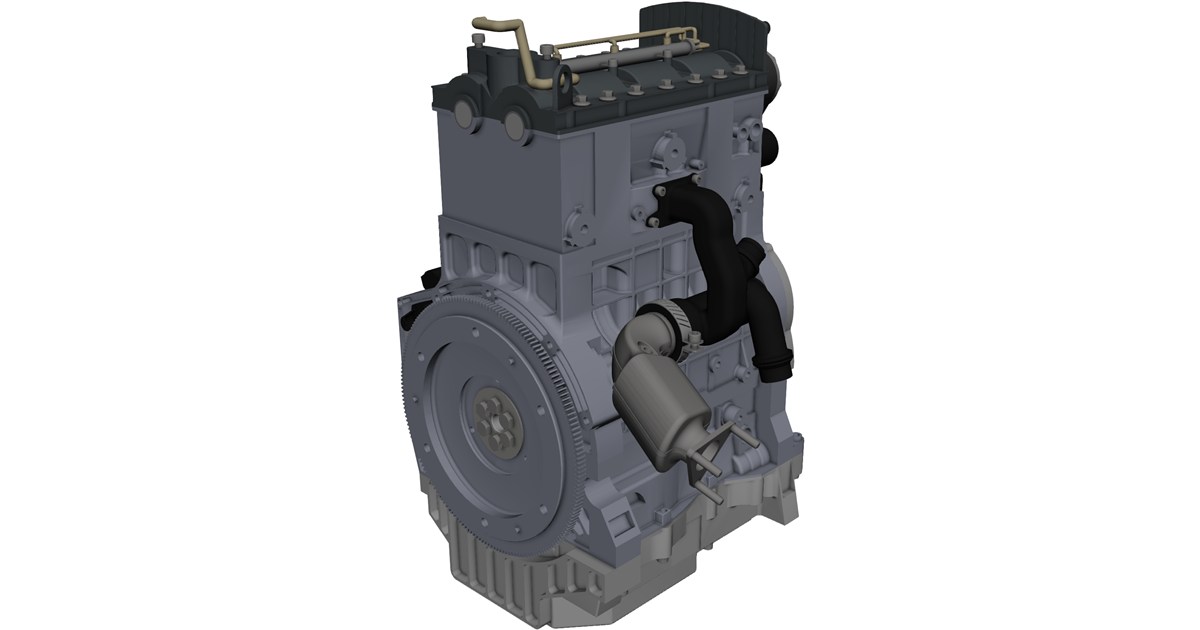 Diesel Engine 3 Cylinder CAD Model - 3D CAD Browser