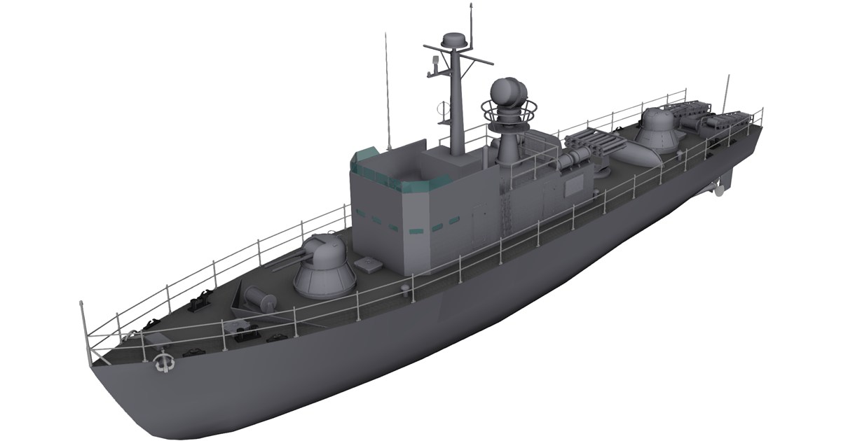Military Fast Attack Boat 3D Model - 3D CAD Browser