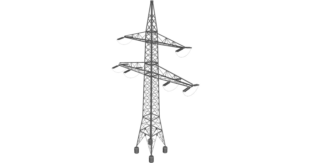 High Voltage Electric Power Transmission Pylon 3D Model - 3D CAD Browser