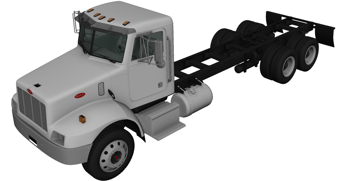 Peterbilt 330 Chassis 3-axle 3D Model (2003) - 3D CAD Browser