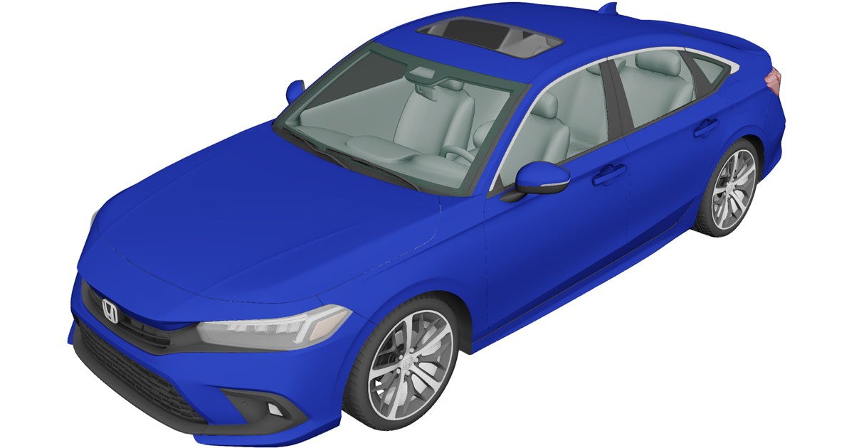 Honda Civic Sedan Touring 3D Model (2022) - 3D CAD Browser