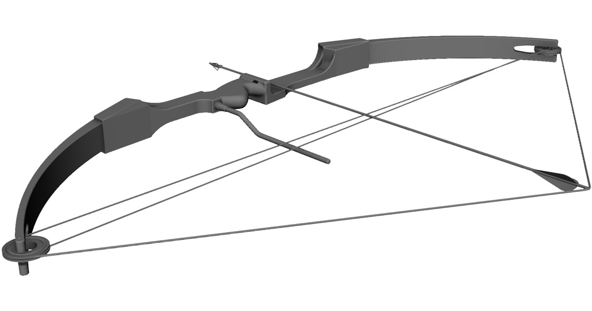 Drawn Hunting Bow CAD Model - 3D CAD Browser