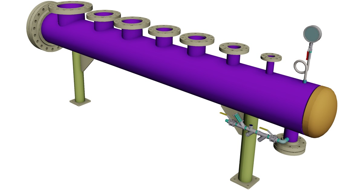 Steam Header CAD Model - 3D CAD Browser