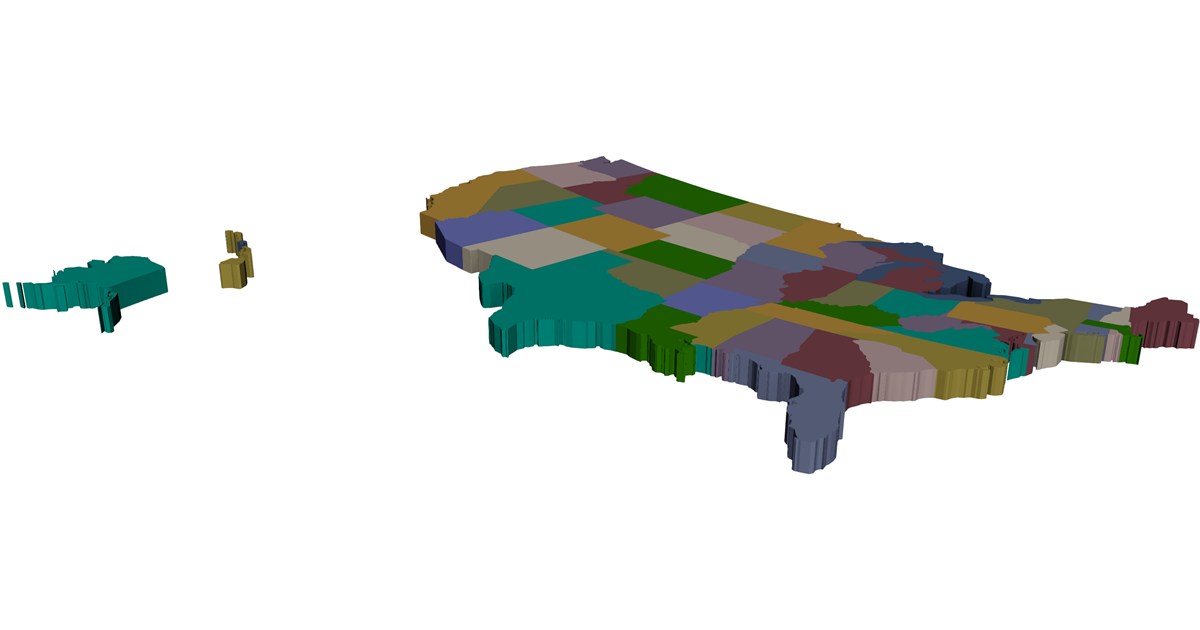 United States Map 3D Model - 3D CAD Browser