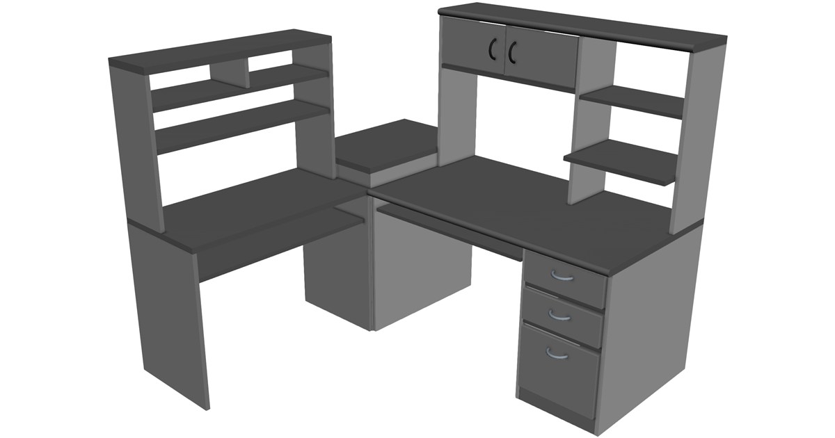 Desk Computer Wrap Around 3D Model - 3D CAD Browser
