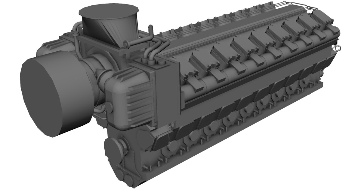 Diesel 18V48/60 Engine CAD Model - 3D CAD Browser
