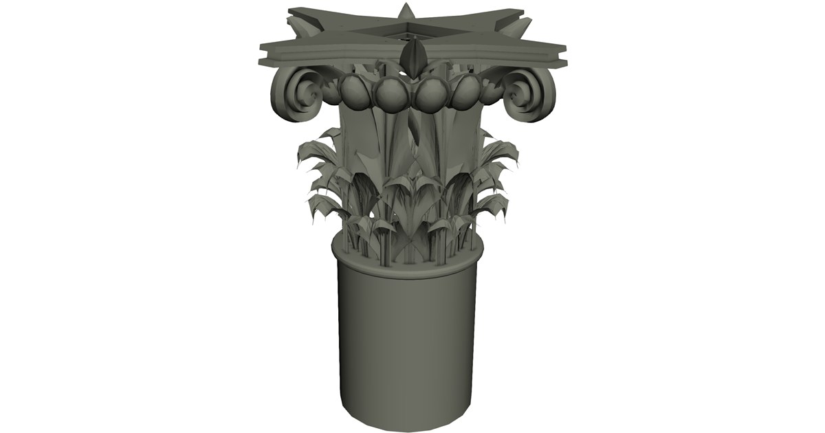 Acanthus and Volute Column 3D Model - 3D CAD Browser