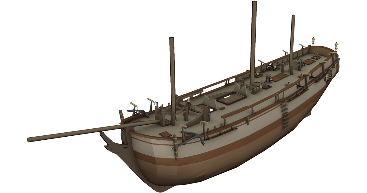 HMS Bounty with Interior 3D Model - 3D CAD Browser