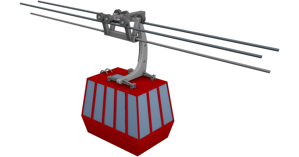 Three-Aerial Ropeway 3D Model - 3D CAD Browser