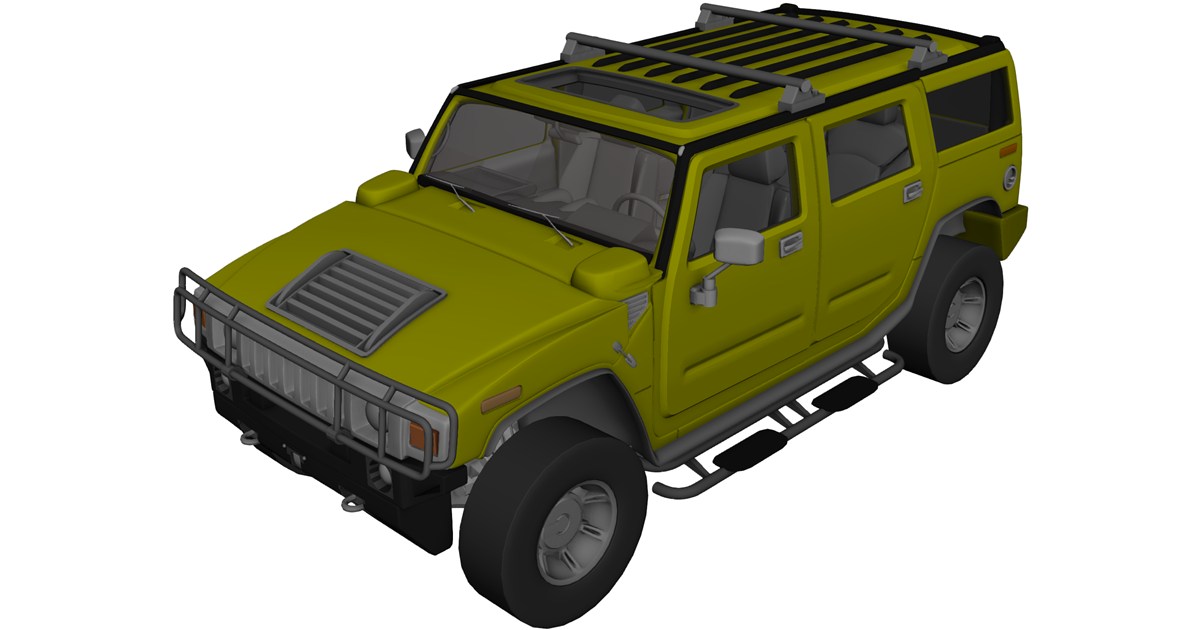 Hummer H2 3D Model (2003) - 3D CAD Browser