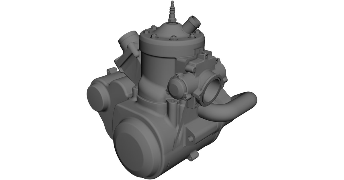Two Stroke Motorbike Engine 500cc CAD Model - 3D CAD Browser