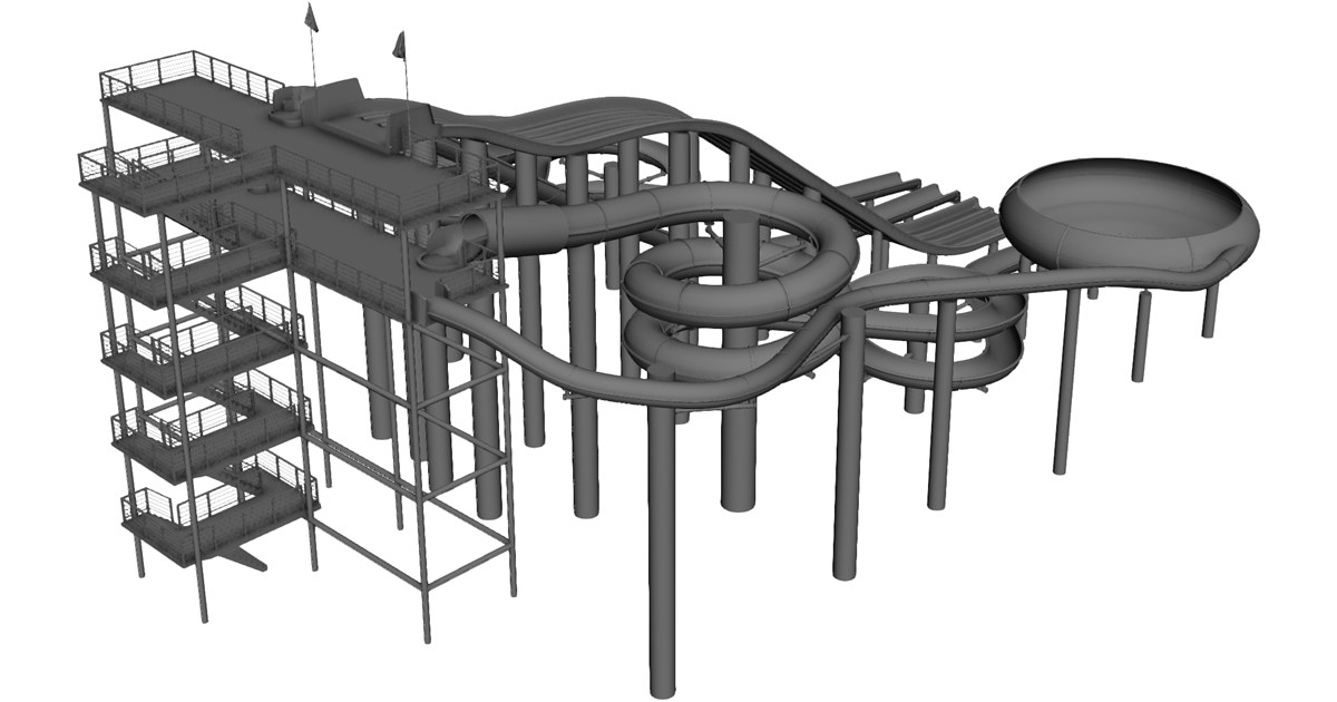Waterpark 3D Model - 3D CAD Browser