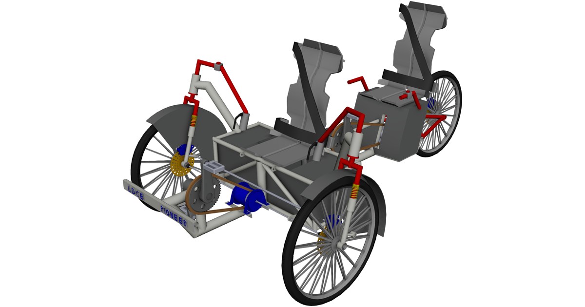Human Power Hybrid Vehicle CAD Model - 3D CAD Browser