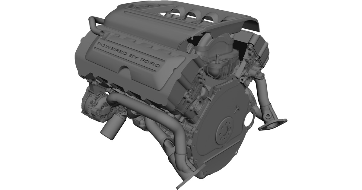 Ford 5.0 Coyote Engine CAD Model - 3D CAD Browser