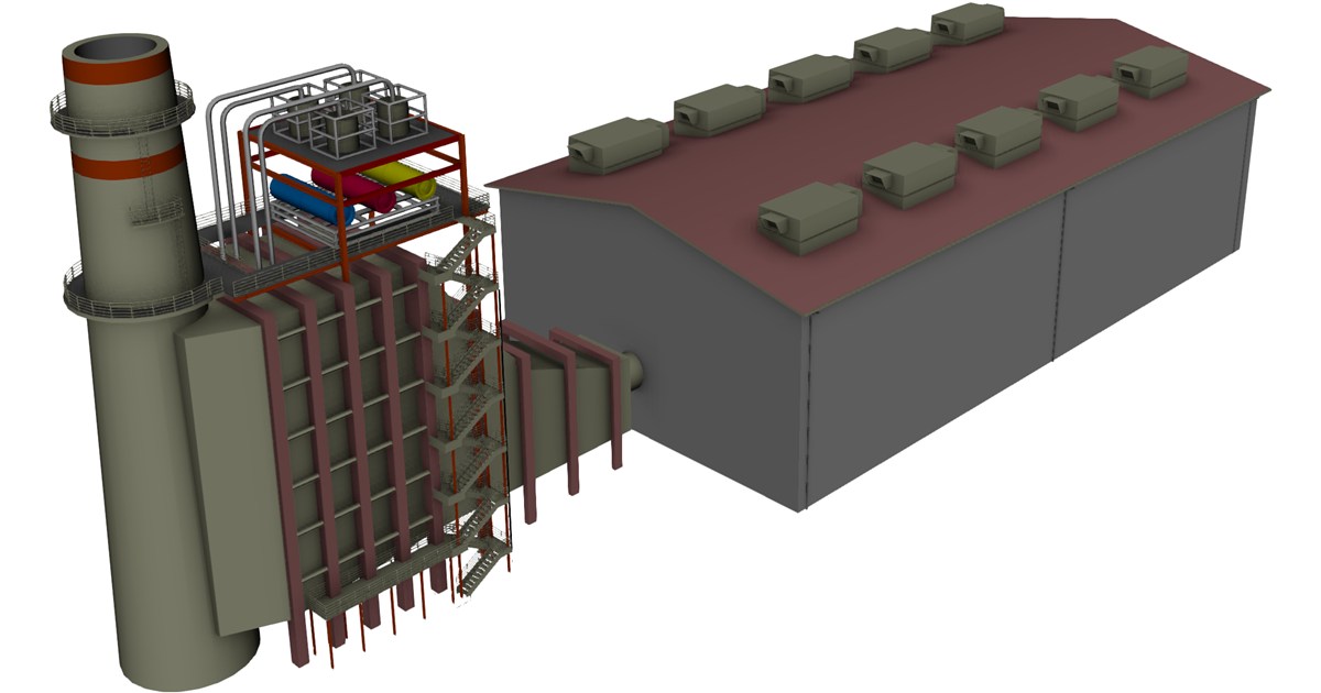 Gas Power Plant 3D Model - 3D CAD Browser