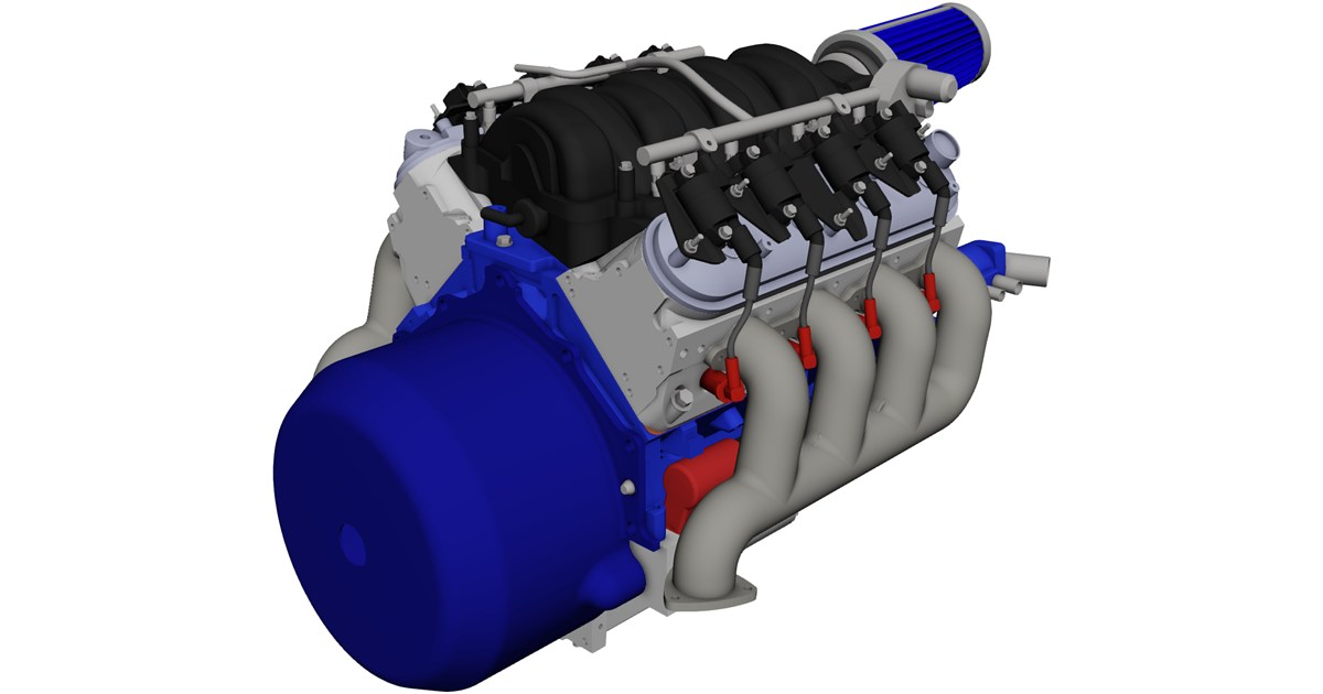 Chevrolet LS3 Engine Block CAD Model - 3D CAD Browser