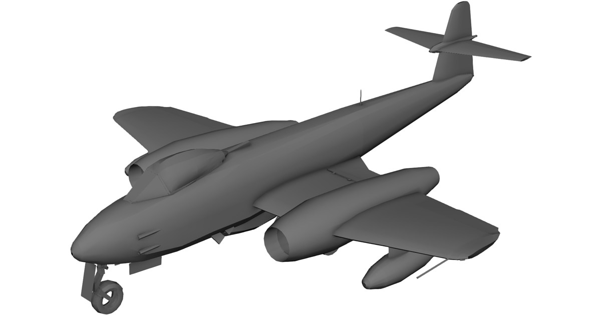 Gloster Meteor NF8 3D Model - 3D CAD Browser