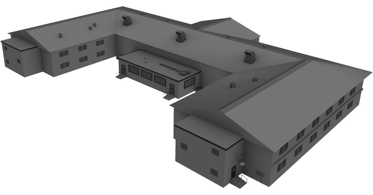 Army Barracks 3D Model - 3D CAD Browser