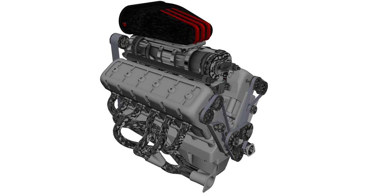 V12 Engine CAD Model - 3D CAD Browser