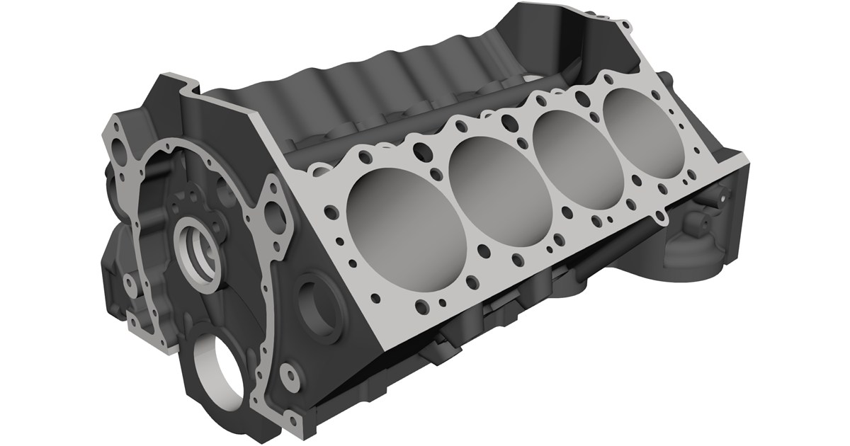 Small Block Chevrolet Engine Block CAD Model - 3D CAD Browser